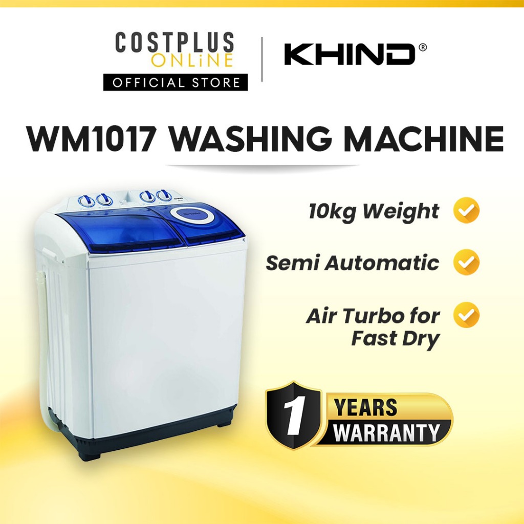 Khind WM1017 Semi Auto Washing Machine Washer 10KG 洗衣机 Mesin Basuh Semi ...