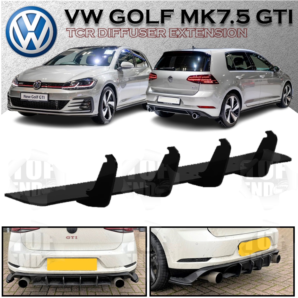 VOLKSWAGEN GOLF MK7.5 GTI TCR DIFFUSER EXTENSION ADD ON TCR SKIRT WITH ...