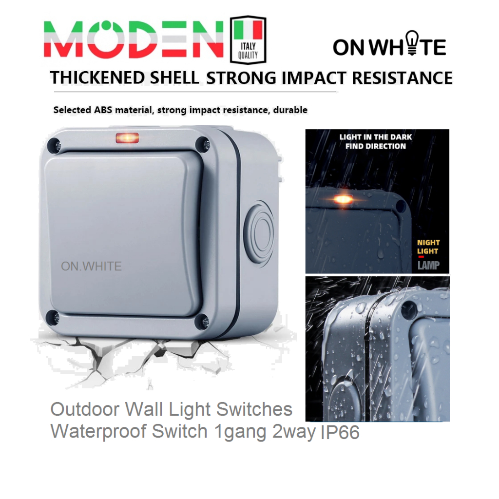 MODEN Outdoor Wall Light Switches IP66 Waterproof SW 1GANG 2WAY ...