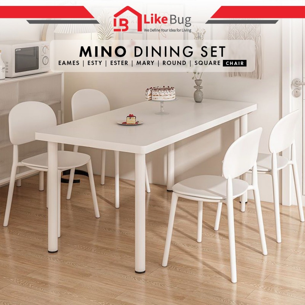 ⚡️LIKE BUG⚡️Mino Dinning Table with 4 Chair / Simple Medium Dining ...