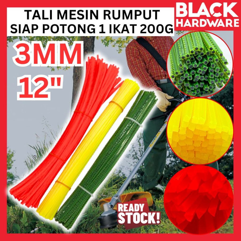 Black Hardware Tali Mesin Rumput Tahan Lasak Heavy Duty Brush Grass ...