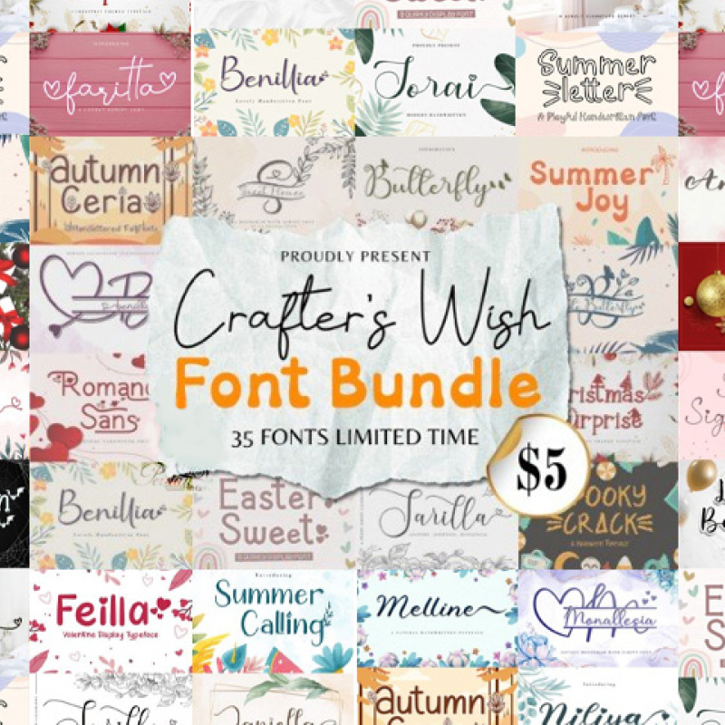 [ FONT ] 35 Fonts - Cute Handwritten Display - Crafter's Wish Font ...