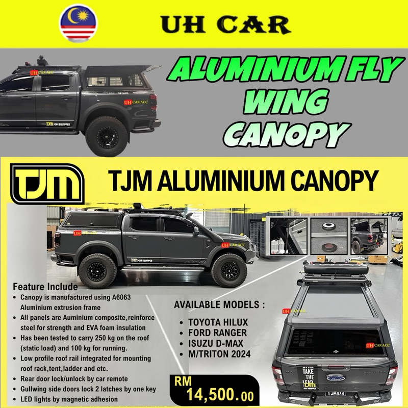 (TJM) Thailand Aluminium Fly Wing Canopy Toyota Hilux Revo Rogue ...