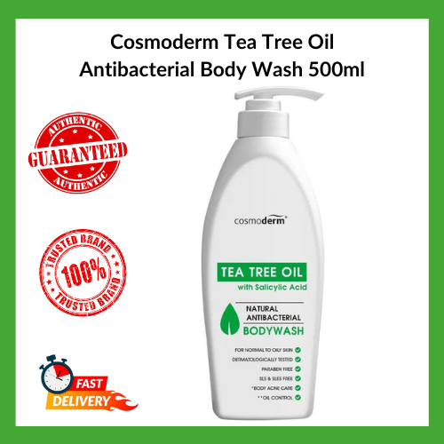 Cosmoderm Tea Tree Oil Natural Antibacterial Body Wash with Salicylic ...