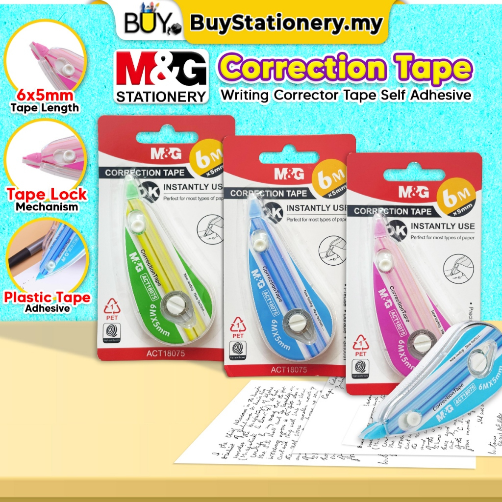 M&G 6m x 5mm M&G Correction Tape Liquid Paper ACT18075 - (Card) Fast ...