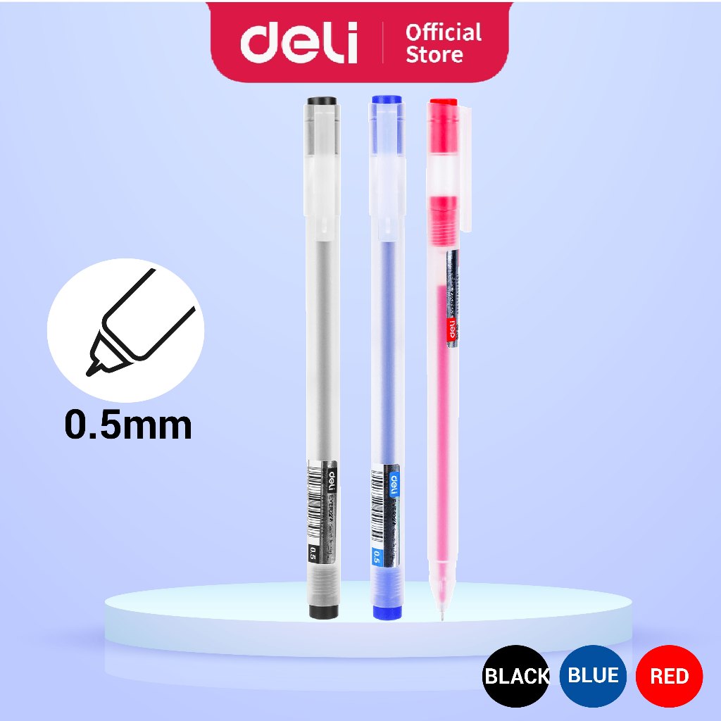 Deli Gel Pen 800 Meter Writing Capacity (0.5mm) Ball Point Pen Office ...