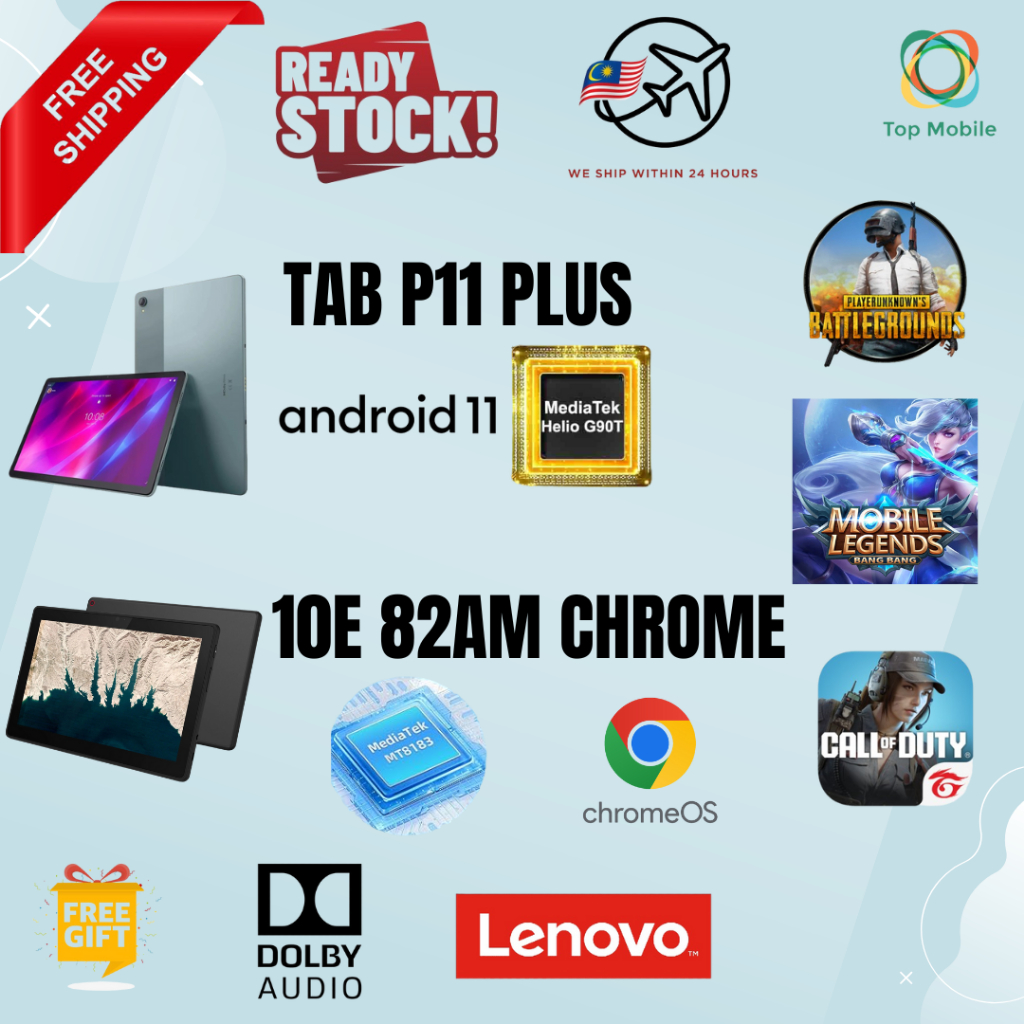 TABLET LENOVO P11 PLUS - TB-J616F / 10E 82AM CHROME | Shopee Malaysia
