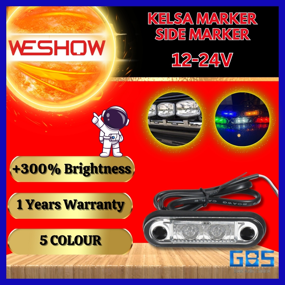 WESHOW Flush Fit Kelsa Bar Marker Light 12v 24v Lampu Kelsa Bar ...