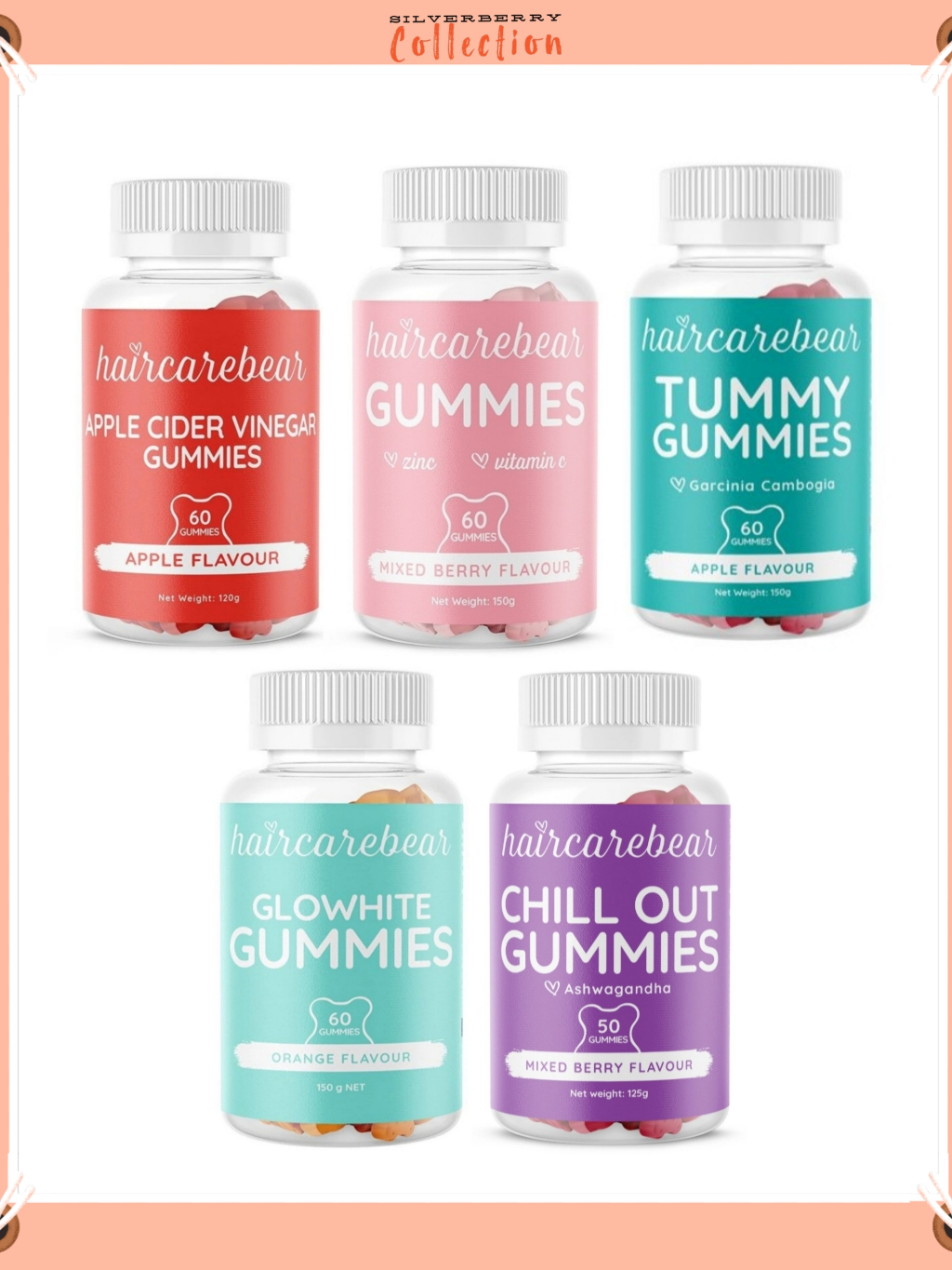 exp 2025 Hair Care Bear Hair Gummies Glow White Apple Cider Chill Out ...