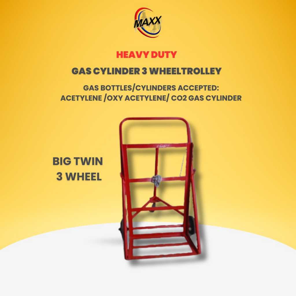 HEAVY DUTY GAS CYLINDER 3 WHEEL HAND TROLLEY | Shopee Malaysia
