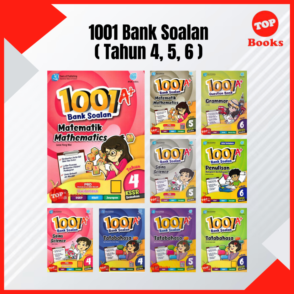 [TOPBOOKS Pan Asia] Buku Latihan : 1001 A+ Bank Soalan Tahun 4 5 6 KSSR ...