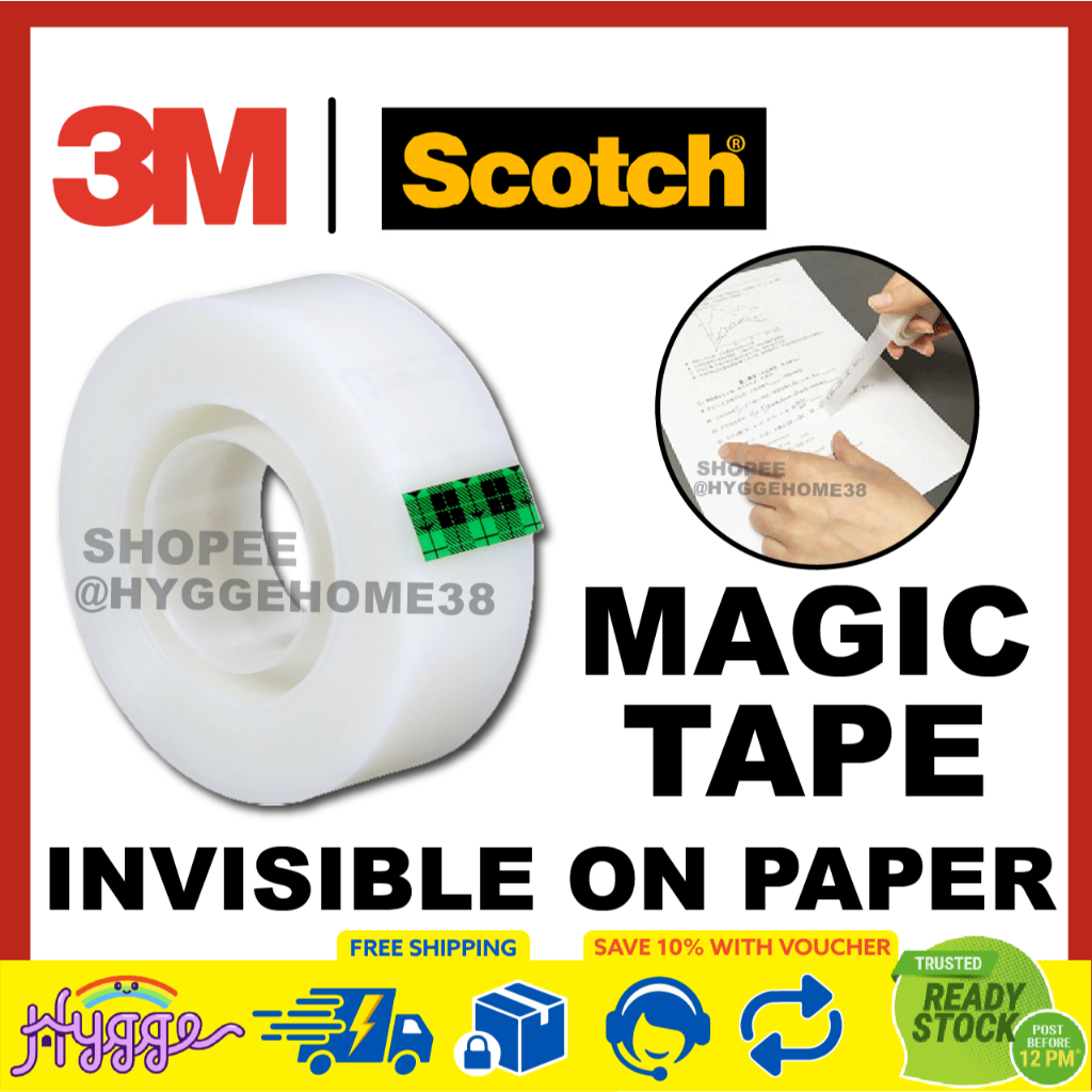 3M Scotch Magic Tape 33Meters Invisible Matte Craft Writable Tearable ...