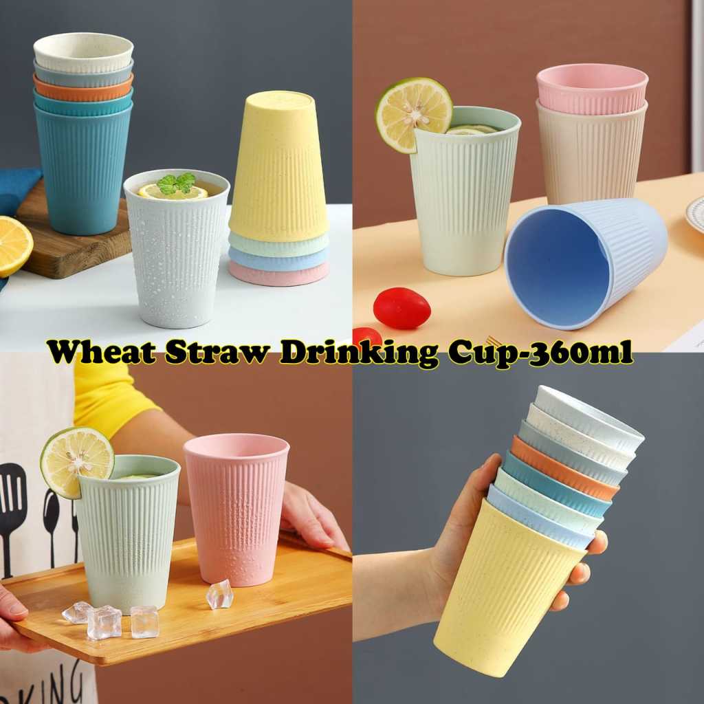 360ml/Wheat Straw Premium Cup/Plastic Cup/Cawan Plastik/Drinking Cup ...