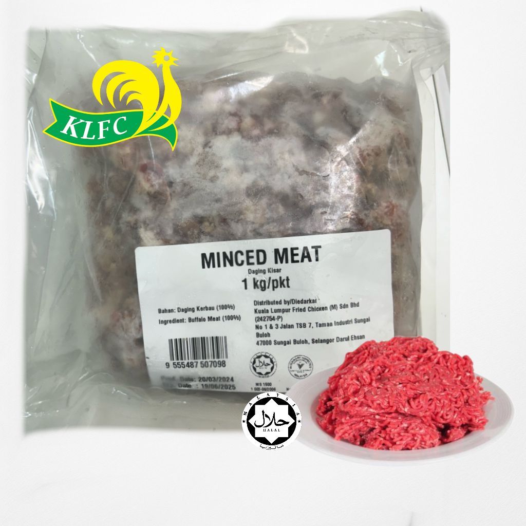【OFFER】1KG KLFC MINCED BUFFOLO MEAT | 牛肉碎 | DAGING LEMBU KISAR | Shopee ...
