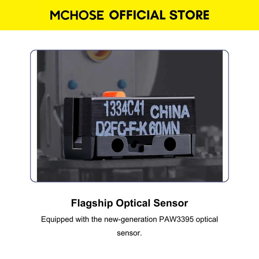 MCHOSE A5 Wireless Mouse 3 Modes Connection/PAW3395/Ultra-Lightweight/TTC Golden Switch/500mAh ...