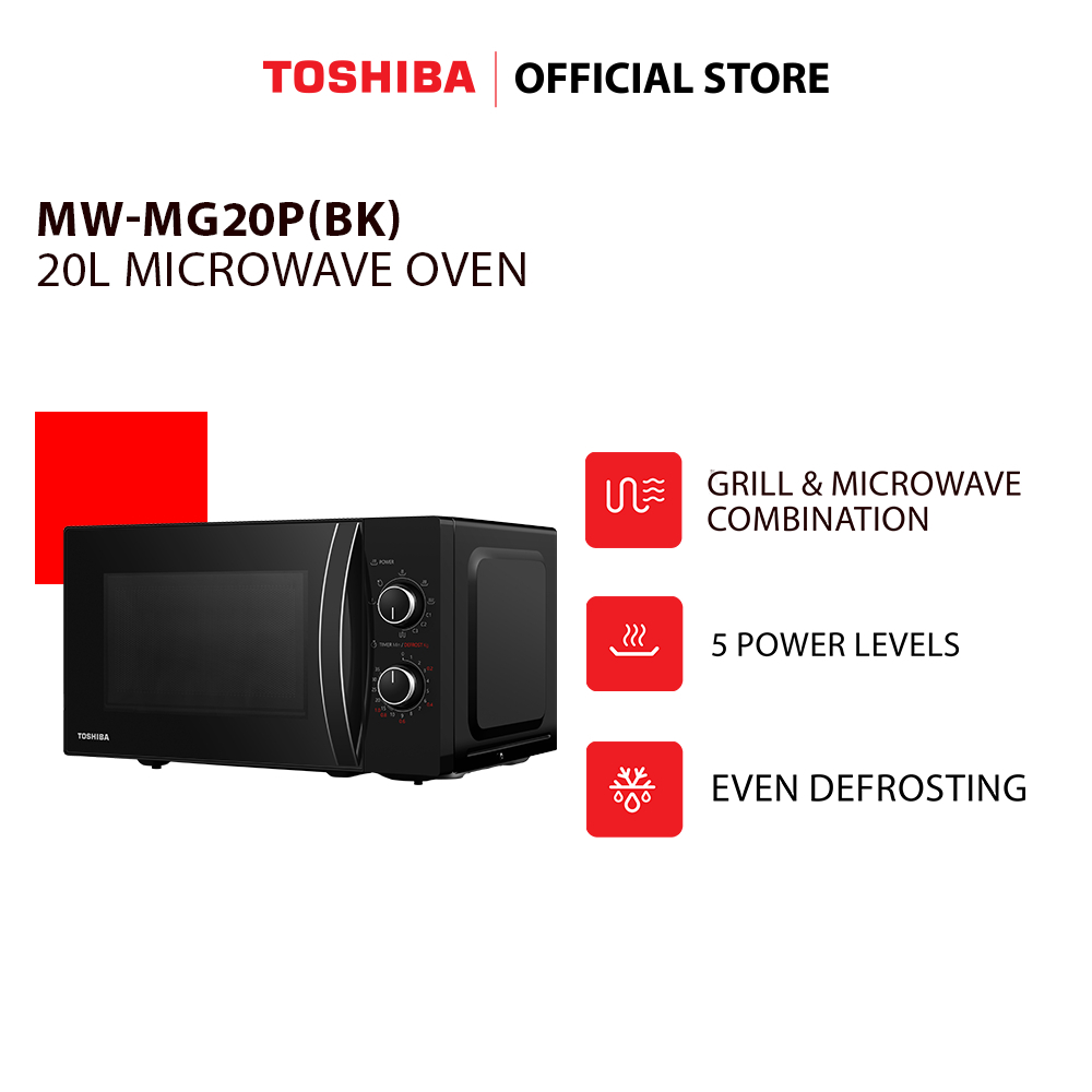 Toshiba MW-MG20P(BK) 20L Microwave Oven With Grill & Microwave Combination | Shopee Malaysia