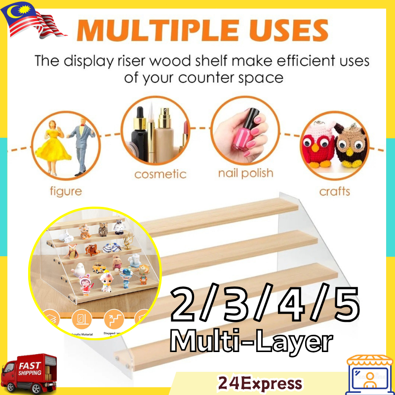 【Acrylic Wooden 】Multi-Layer Display Rack Stand Figure Shelf ...