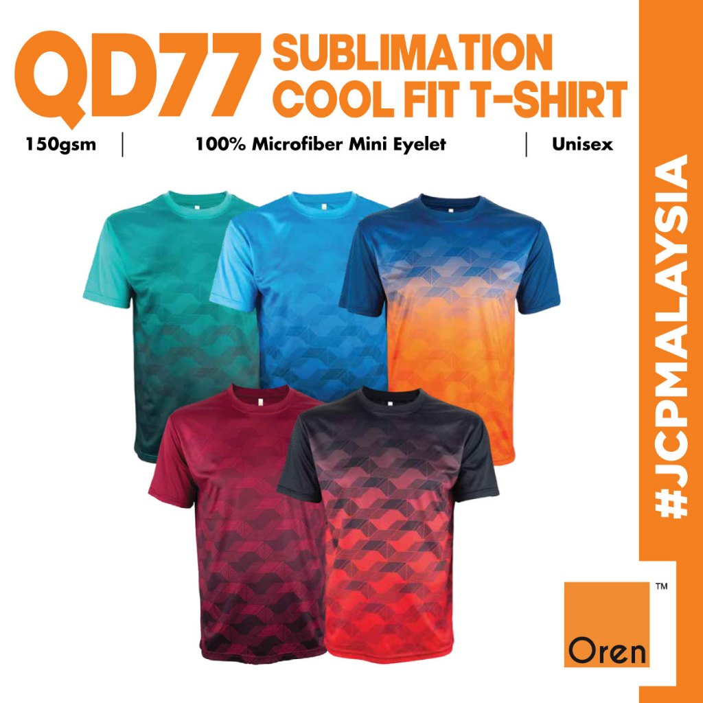 JCP x OREN SPORT Jersi Microfiber Quick Dry Mini Eyelet Sublimation T ...