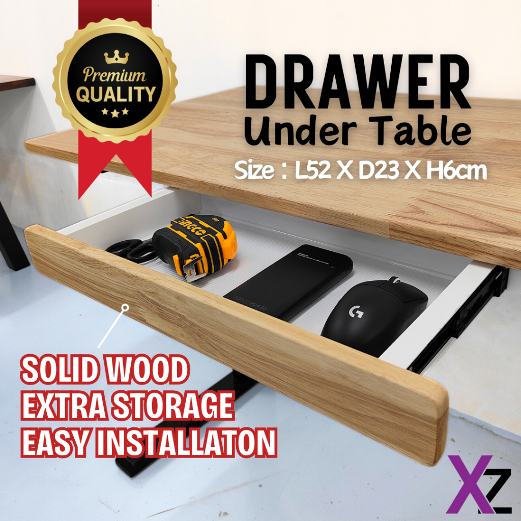 Drawer Under Table Desk Storage Organizers Laci Bawah Meja | Shopee ...