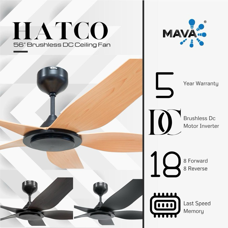 Mava (New model) 56” Hatco Dc inverter fan 8speed remote control super ...