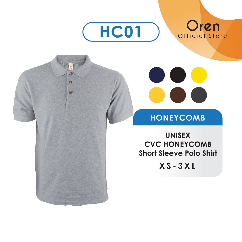 Oren Sport HC Honeycomb Plain Collar Shirt HC01 | Shopee Malaysia