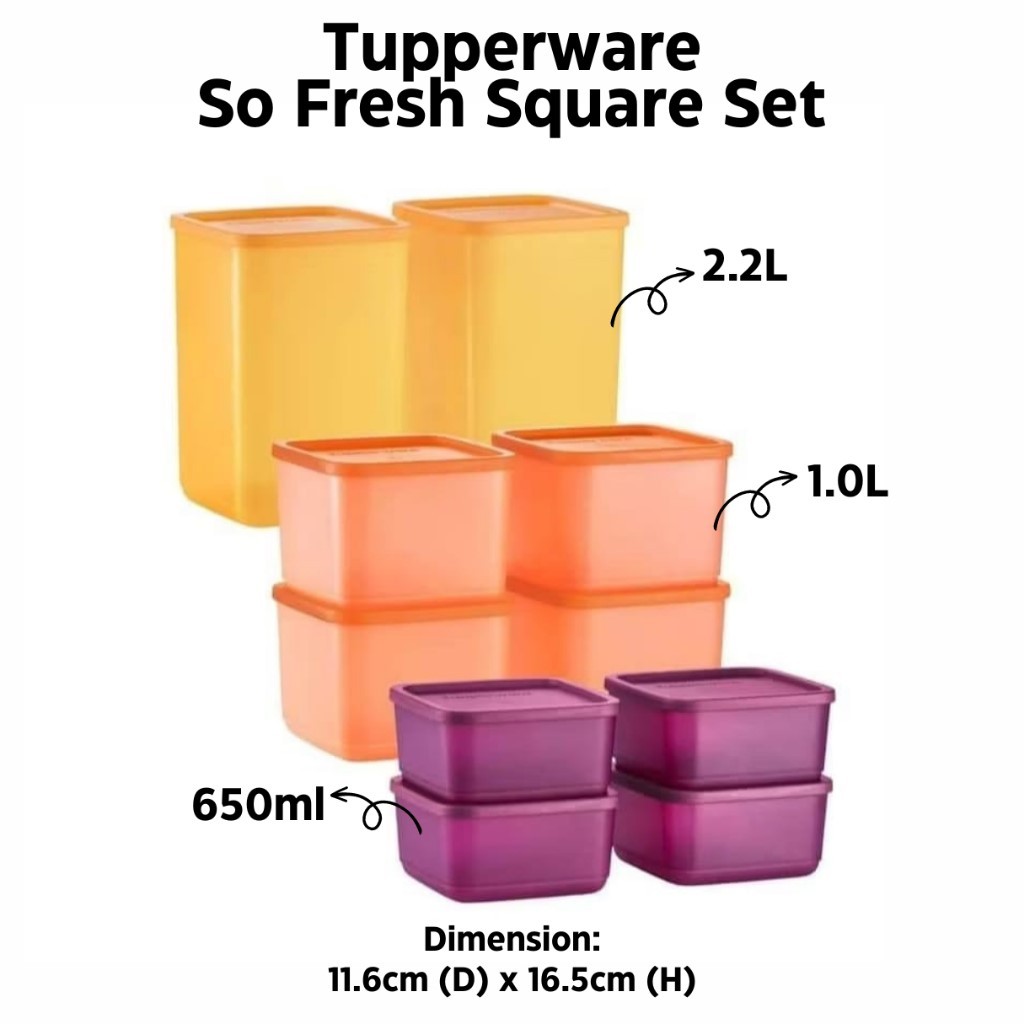 Tupperware So Fresh Square Essential Set | Shopee Malaysia