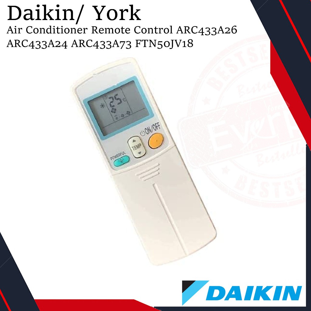 DAIKIN / YORK Air Conditioner Remote Control ARC433A55 ARC433A82 ARC433A73 433A15 ARC433A1 ...