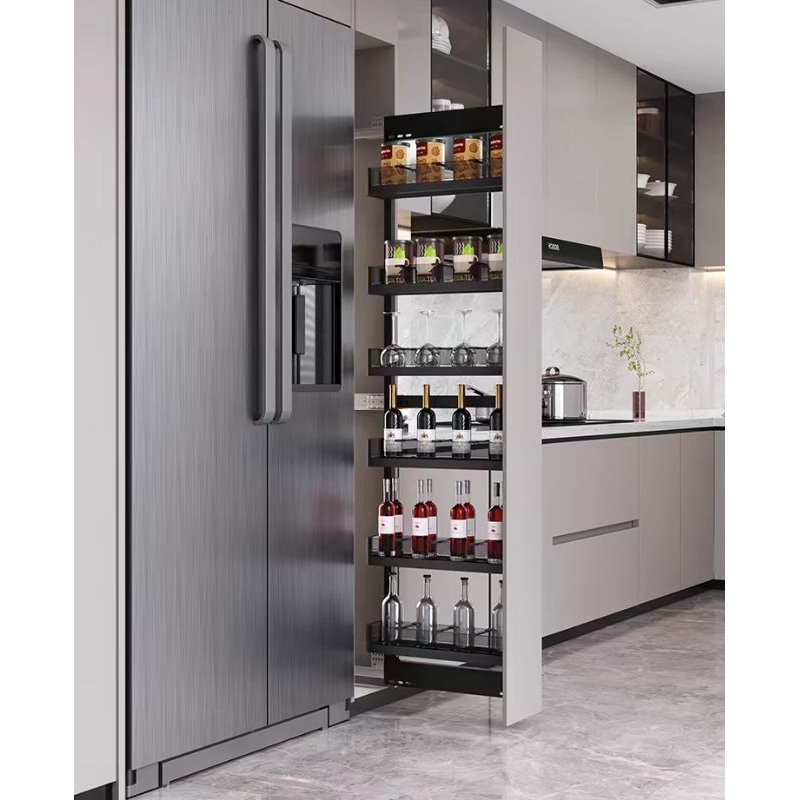 200mm side pull out tall larder unit basket 6 layer wt soft close ...