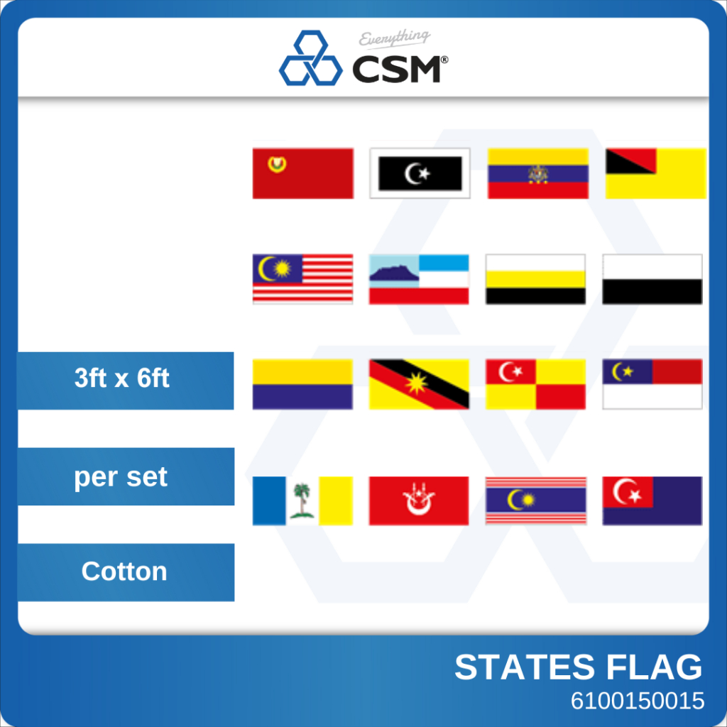 [ CLEAR STOCK ] 3x6 Bendera Negeri / Malaysia States Flag / Jalur ...