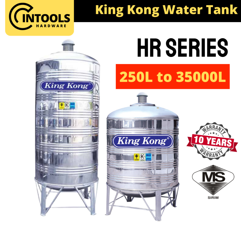 KING KONG SUS304 Stainless Steel Water Tank Vertical Round Bottom with Stand HR25 HR50 HR100 ...