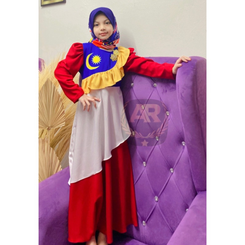 dress merdeka bintang dress merdeka Malaysia desian 2024 viral | Shopee ...