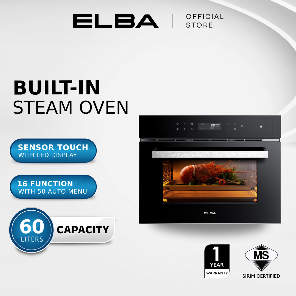 ELBA Built-in Steam Oven ESGO-N6088D(BK) - 16 Function Oven and 50 Auto ...