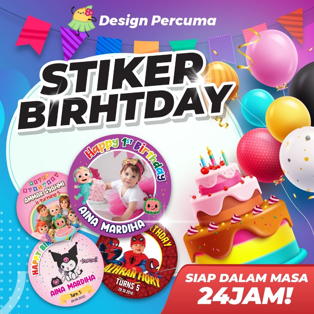 STICKER BIRTHDAY READY DESIGN CHEAPEST IN TOWN | Shopee Malaysia
