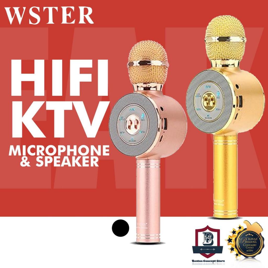 ORIGINAL WSTER WS-669 Wireless Bluetooth Microphone Karaoke Speaker LED Disco WS669 | Shopee ...