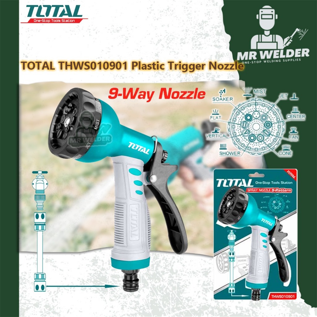 KNN-DIY TOTAL THWS010901 Plastic Trigger Nozzle/ 9 Mode Garden ...