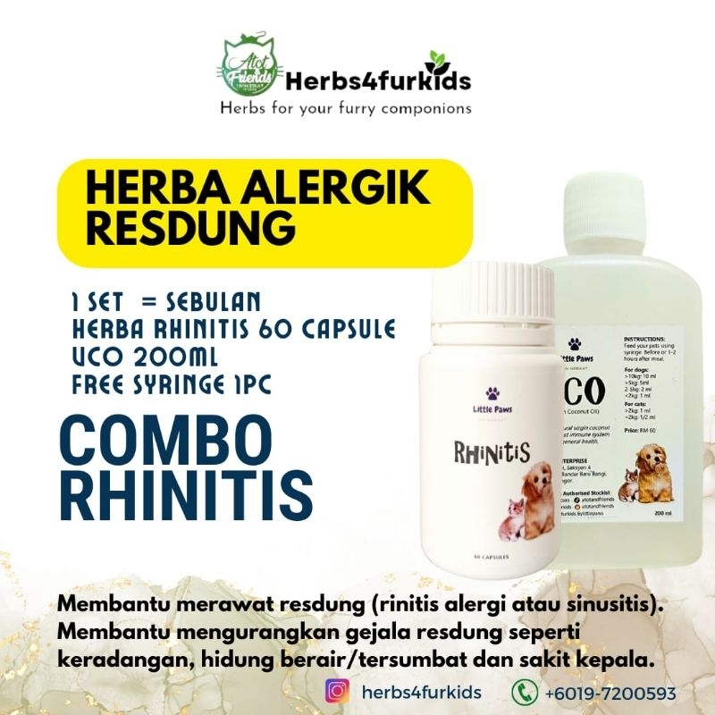 Little Paws Herbs RHINITIS Rawat Masalah Alergik, Resdung, Sinus Haiwan ...