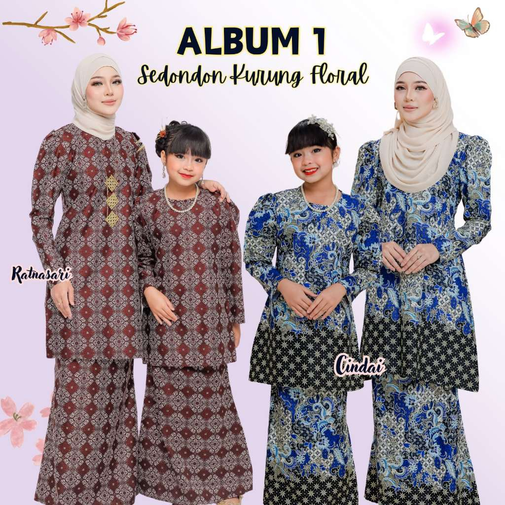 Baju Kurung BATIK CINDAI KIDS | Riau Batik | Cotton Ironless | Set ...