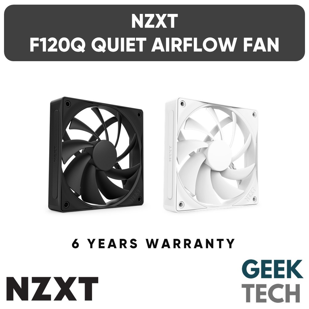 NZXT F120Q 120mm Quiet Airflow PWM Case Fan Optimized for Airflow ...