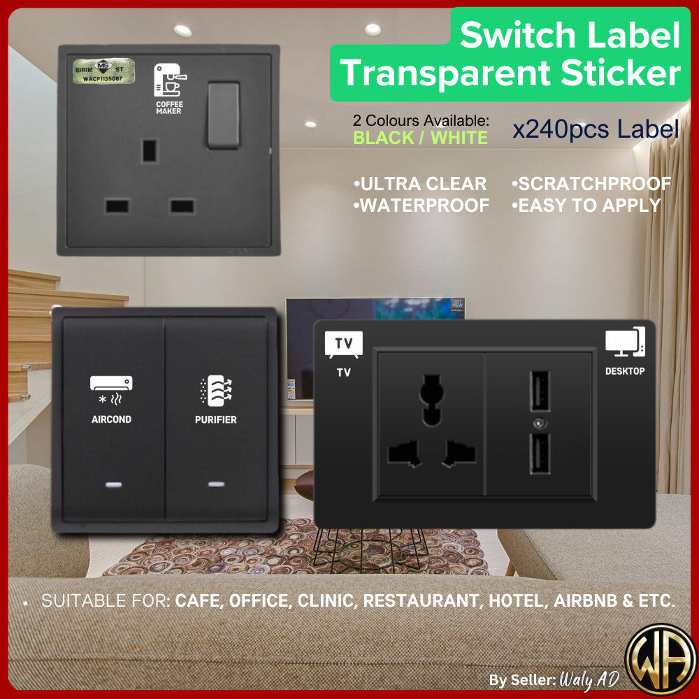 Suis Label Sticker Switch Label Transparent Label Suis Elektrik Sticker ...