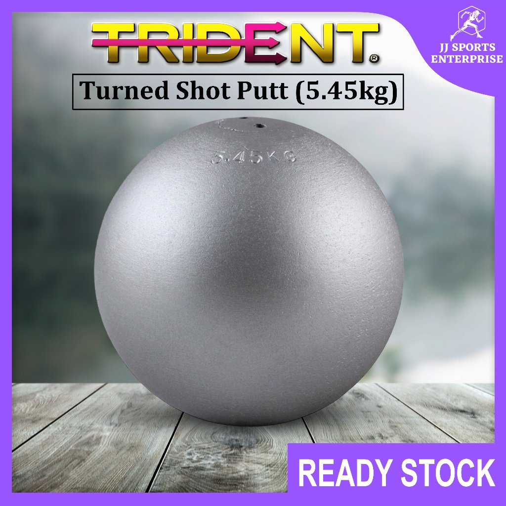 Trident Turned Shot Put Lontar Peluru (5.45kg) Trident Standard Shot Putt Steel Ball Bola Besi ...