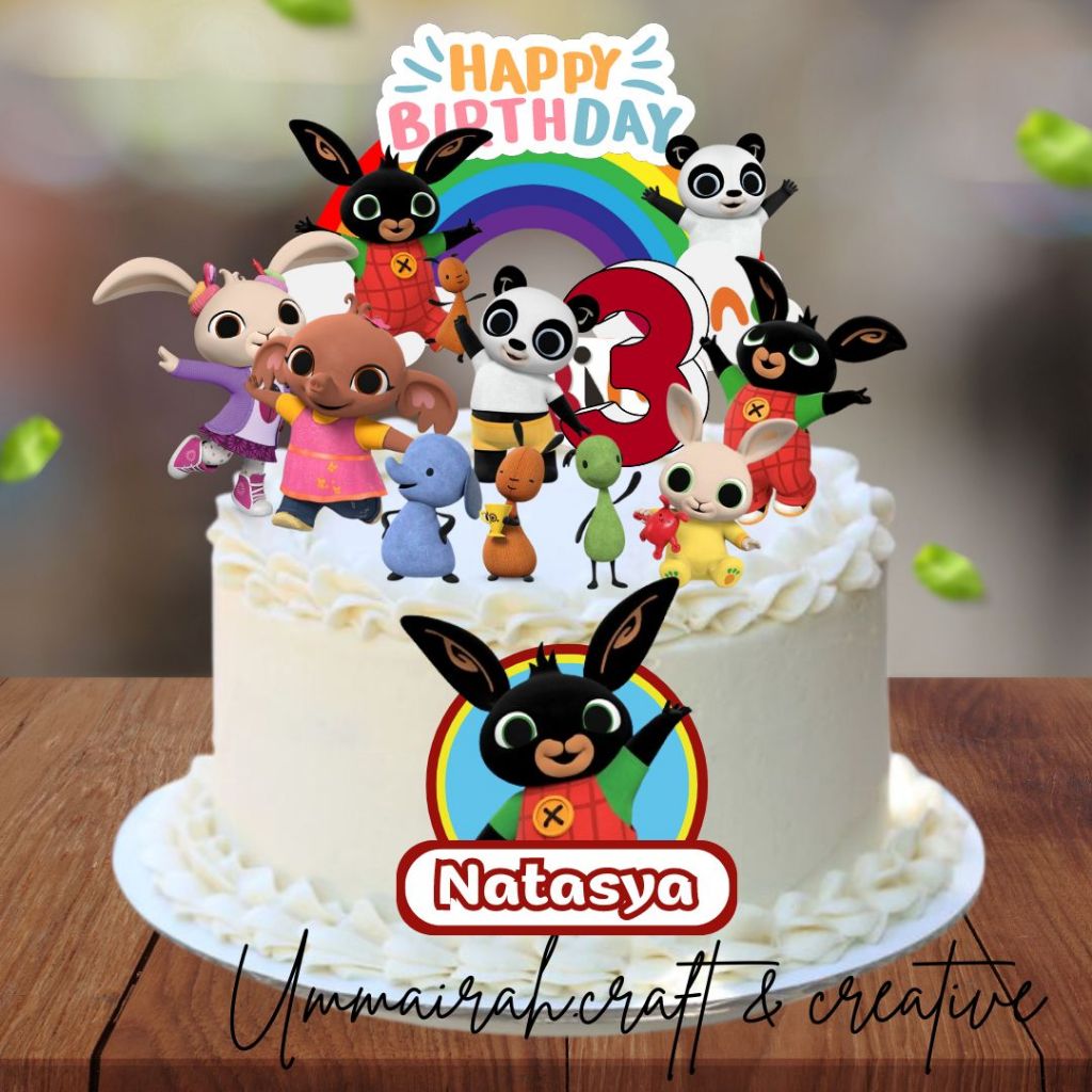 Bing Cake Topper Decoration Birthday Party( Can Add Name ) | Shopee ...