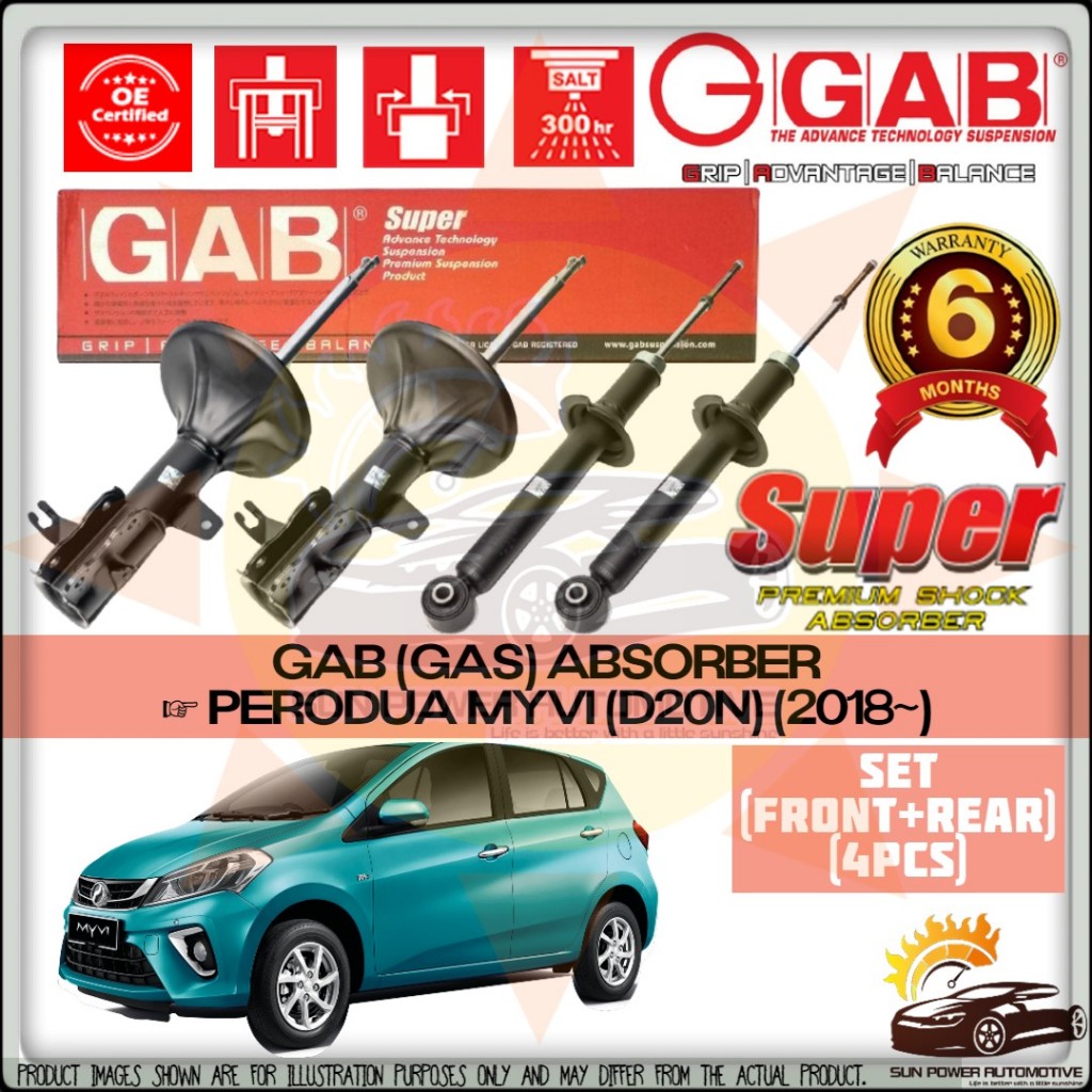 GAB SUPER PREMIUM Perodua Myvi D20 D20N 1.5 (2018~) Gas Shock Strut ...