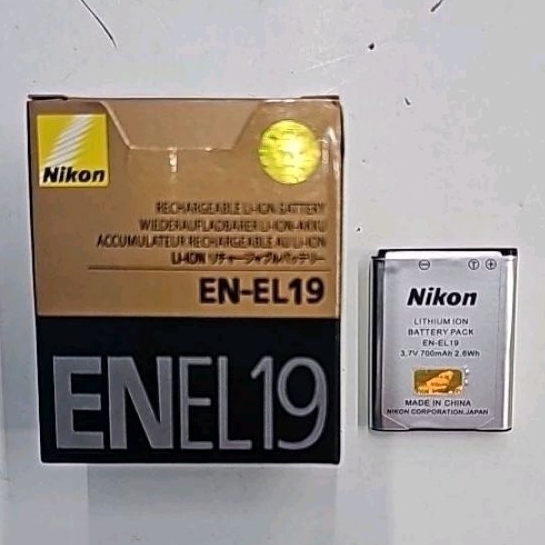 NIKON EN-EL19 ORIGINAL RECHARGEABLE Li-on Lithium battery 700mAh 3.7V (1year warranty) one to ...
