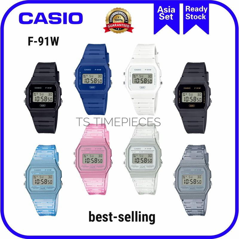 CASIO General F-91 Digital Resin Band Men Watch F-91WB-1 F-91WB-2A1 F-91WB-7 F-91WB-8 F-91WS-4 F ...