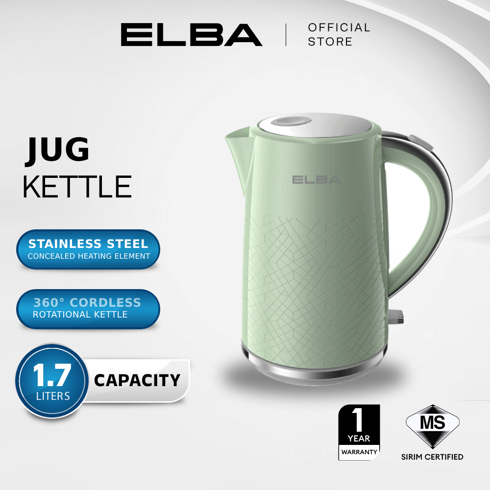 (NEW) ELBA FORESTA Series Jug Kettle EJK-Q1736(GN) - Green (1.7L ...