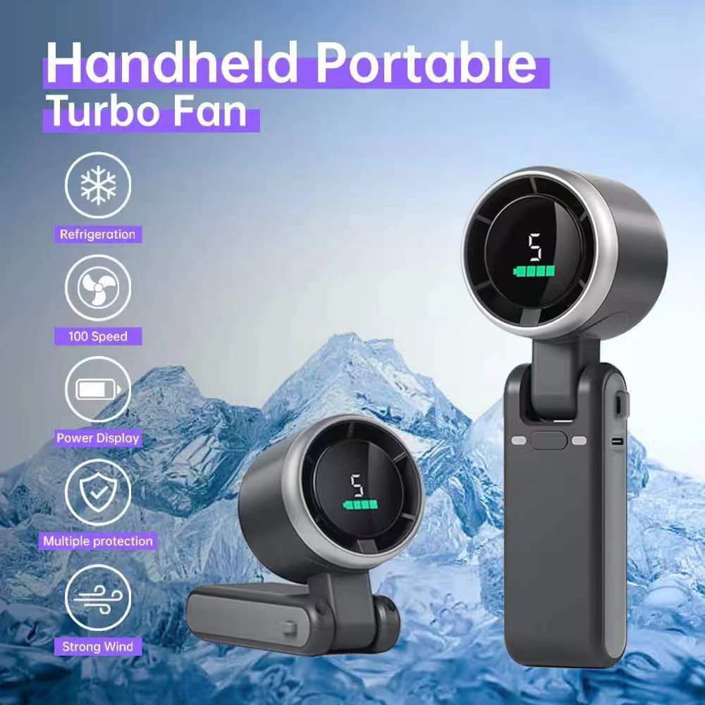 Turbo High Speed 9.0m/s Cooling Portable Desktop Handheld Fan 5 Speed ...