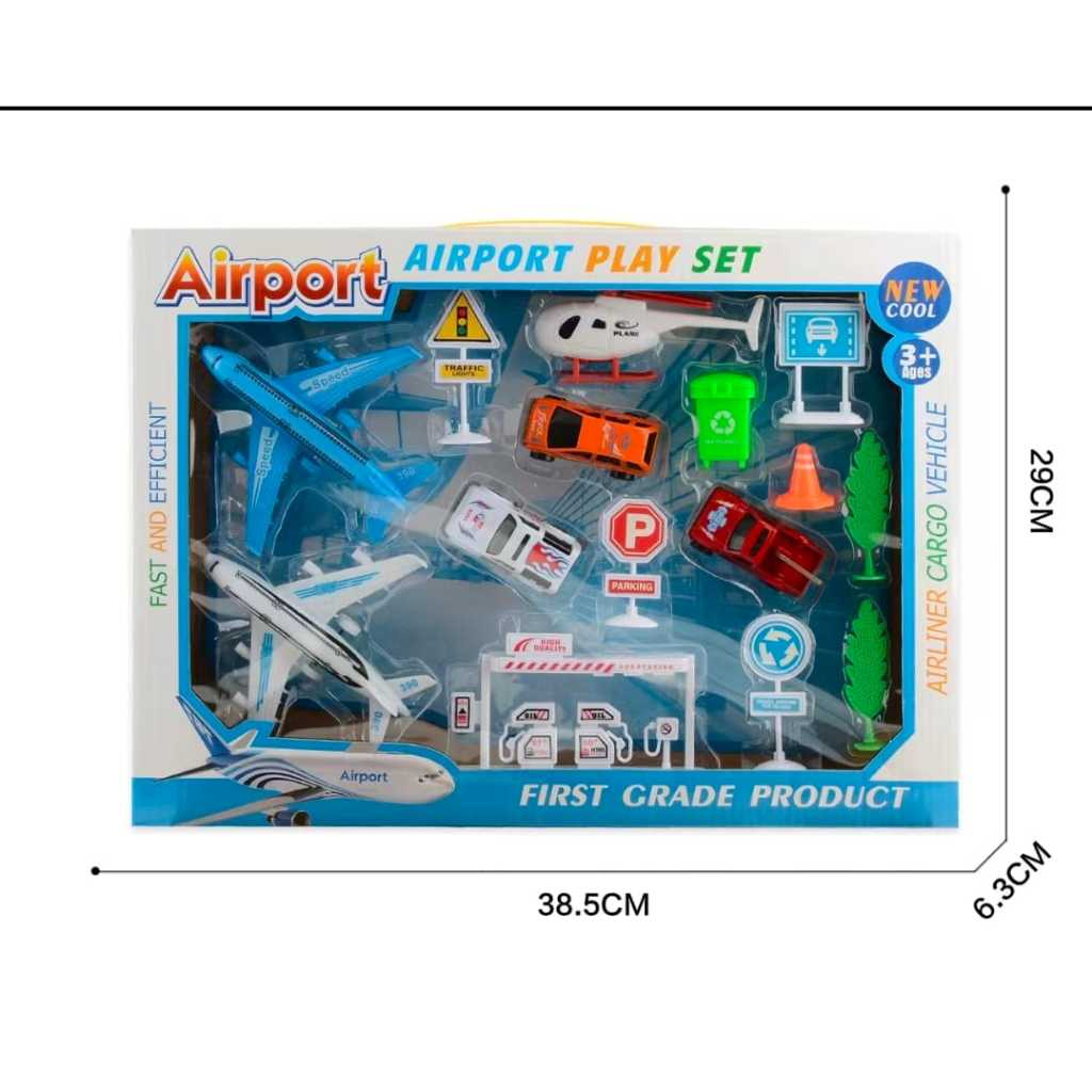 Airport Play Set Simulation Pretend Play Pilot Mini Figure Airplane ...