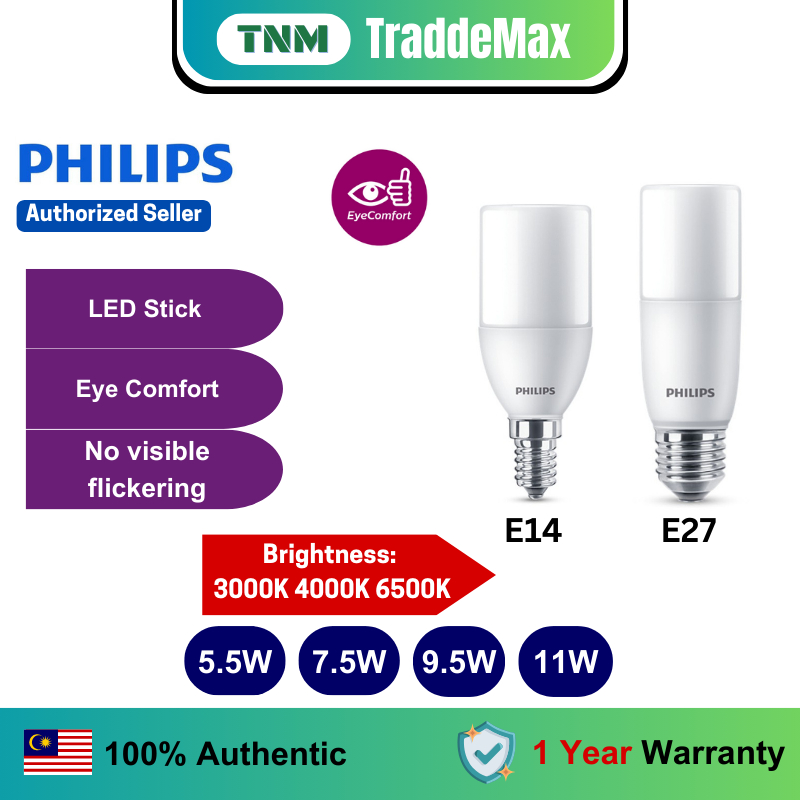 PHILIPS LED DL Stick Bulb 5.5W 7.5W 9.5W 11W ( 3000K | 4000K | 6500K) [Ready Stock] Bulb Philips ...