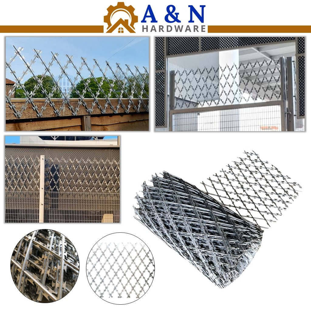 Razor Mesh Hot Dip Galvanised Barb Mesh Security Wall Fencing Spikes ...