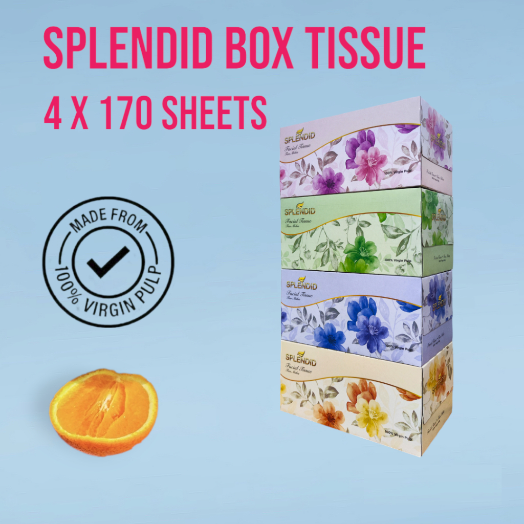 Splendid Facial Tissue Box Tissue 8 Boxes 40 Boxes x 170 Sheets 2Ply ...